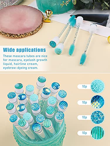 80 Pcs Mascara Wand Tube Set 40Pcs Empty Mascara Wand Tube 40Pcs Eyelash Brush Mascara Brushes for Women Girls Makeup