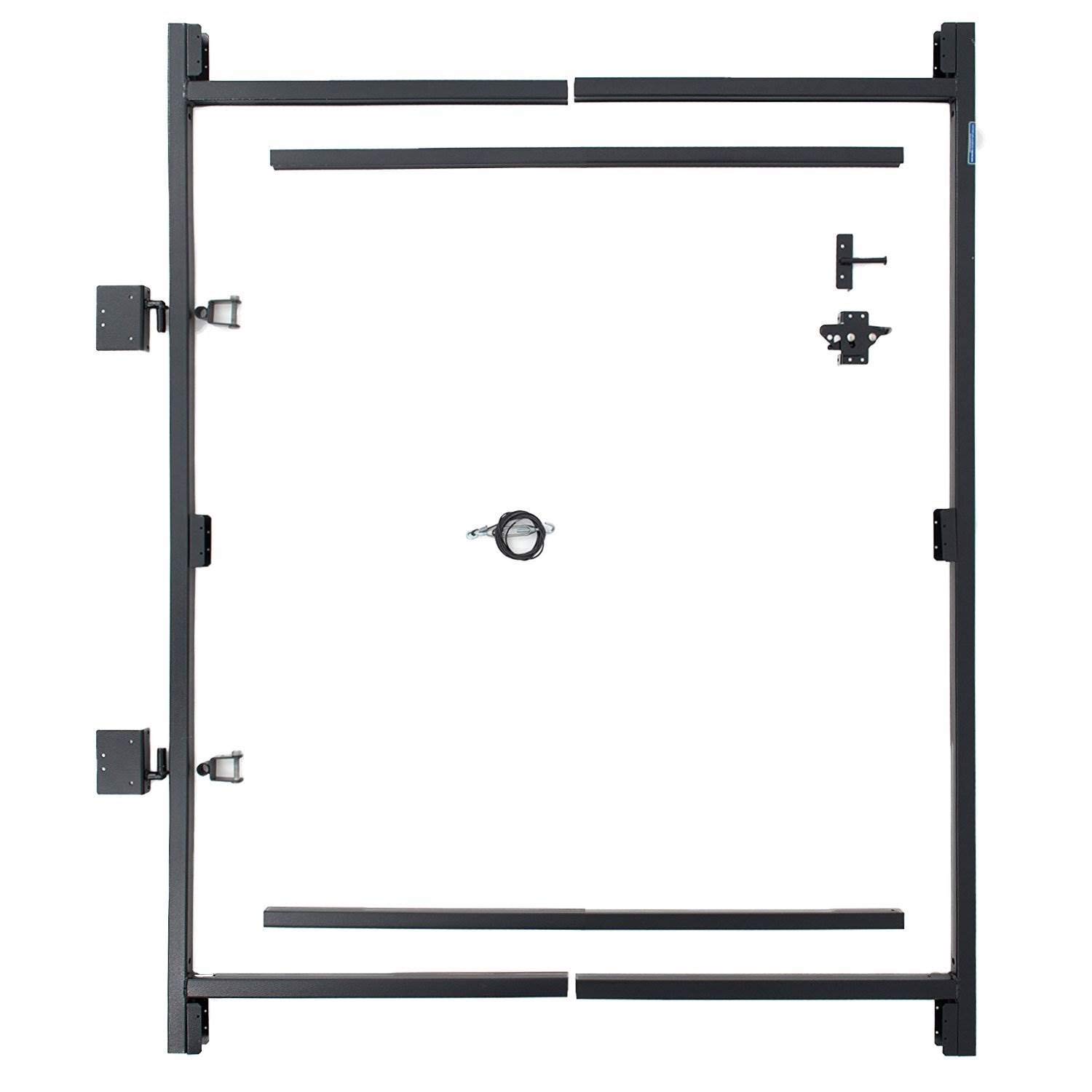 Adjust-A-Gate Steel Frame Lockable 2-Way Gate with Installation Building Kit, 36"-60" Wide Opening Up to 7' High