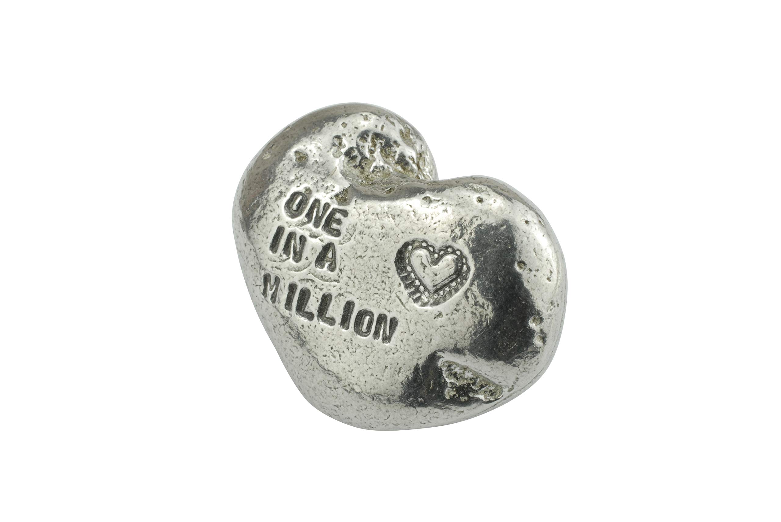 10th Your My One in A Million Gift - 10th Anniversary Metal Heart Pebble Gift -Keep My Heart Close