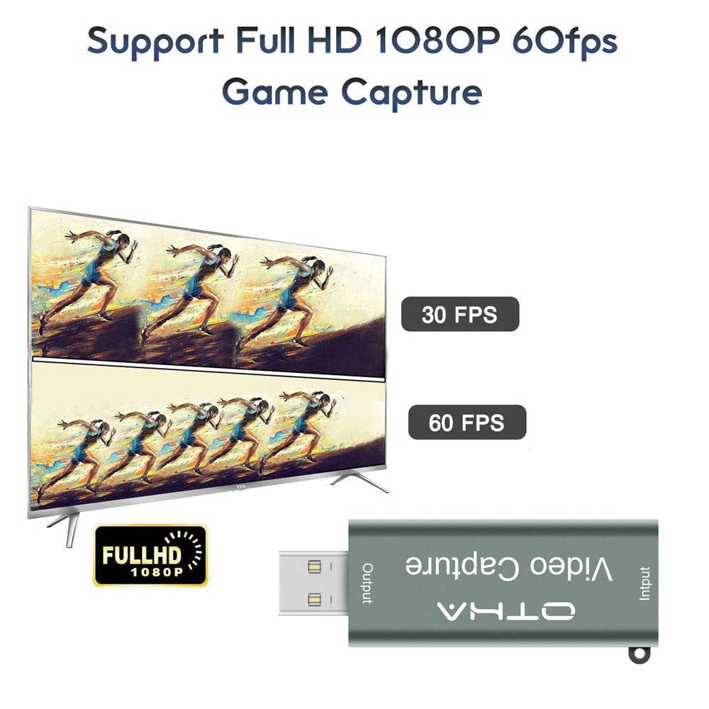 1080p 60fps Video Capture Card,Audio Grabber for Gaming Streaming,Compatible with Nintendo Switch, PS3/4, Xbox One
