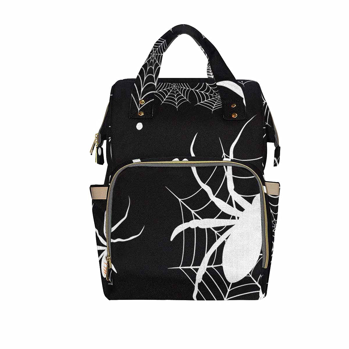 InterestPrint Lightweight Diaper Bag Backpack Convenient for Travel Spi-der Webs Black White