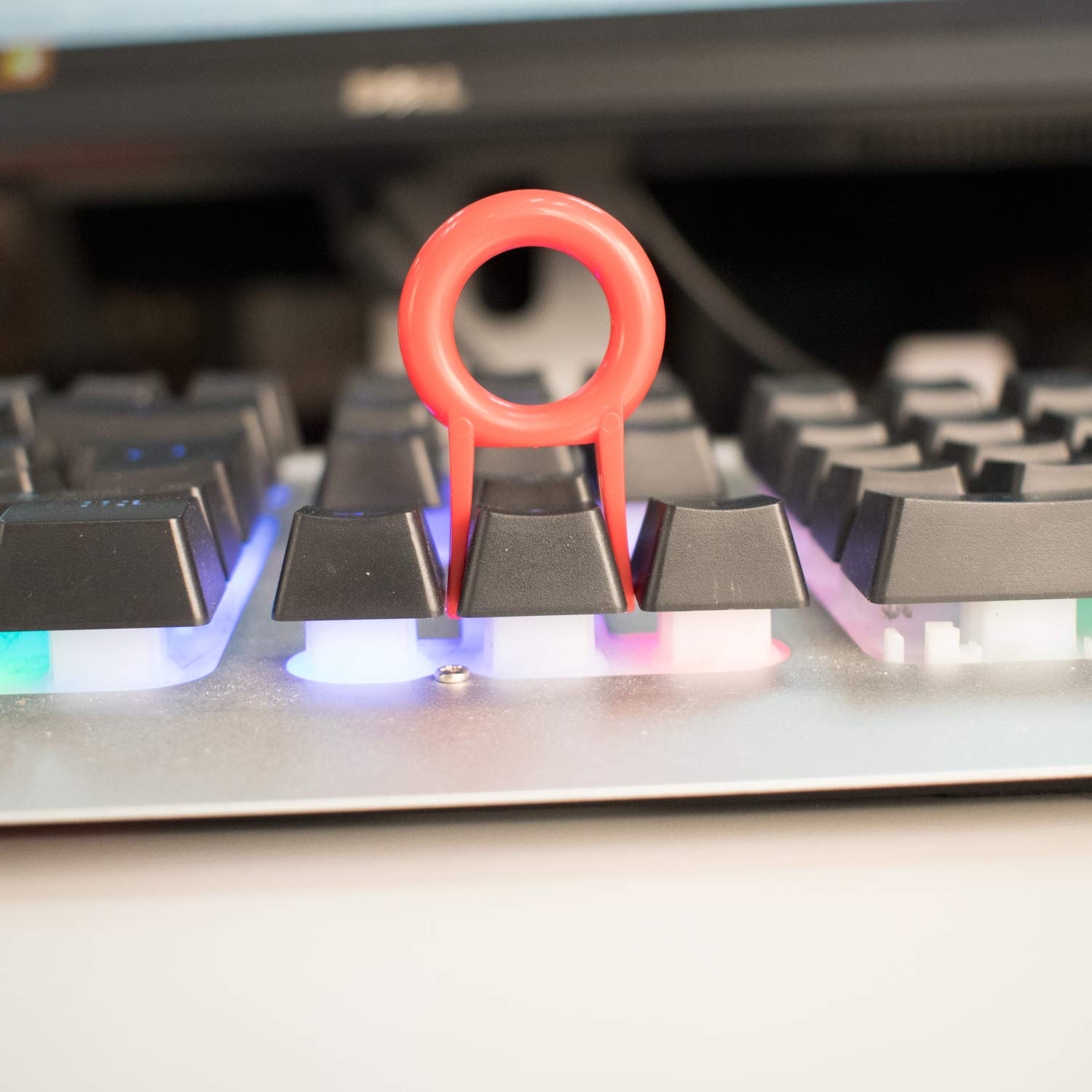 12 Keys PBT Keycaps Backlit Metallic Electroplated Set for Cherry MX Axis Mechanical Keyboard TLT Retail FPS and MOBA Gaming Switch QWER/ASDF/WASD/Direction with Key Puller(Red)