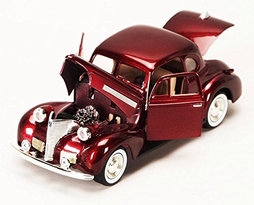1939 Chevy Coupe, Burgundy - Motormax 73247 -1/24 Scale Diecast Model Toy Car for unisex children