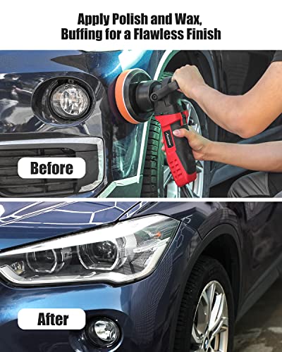 AVID POWER Buffer Polisher, 6-inch Dual Action/DA Polisher for Car Detailing, Random Orbital Car Buffer Polisher Waxer Kit with Variable Speed & 3 Polishing Pads