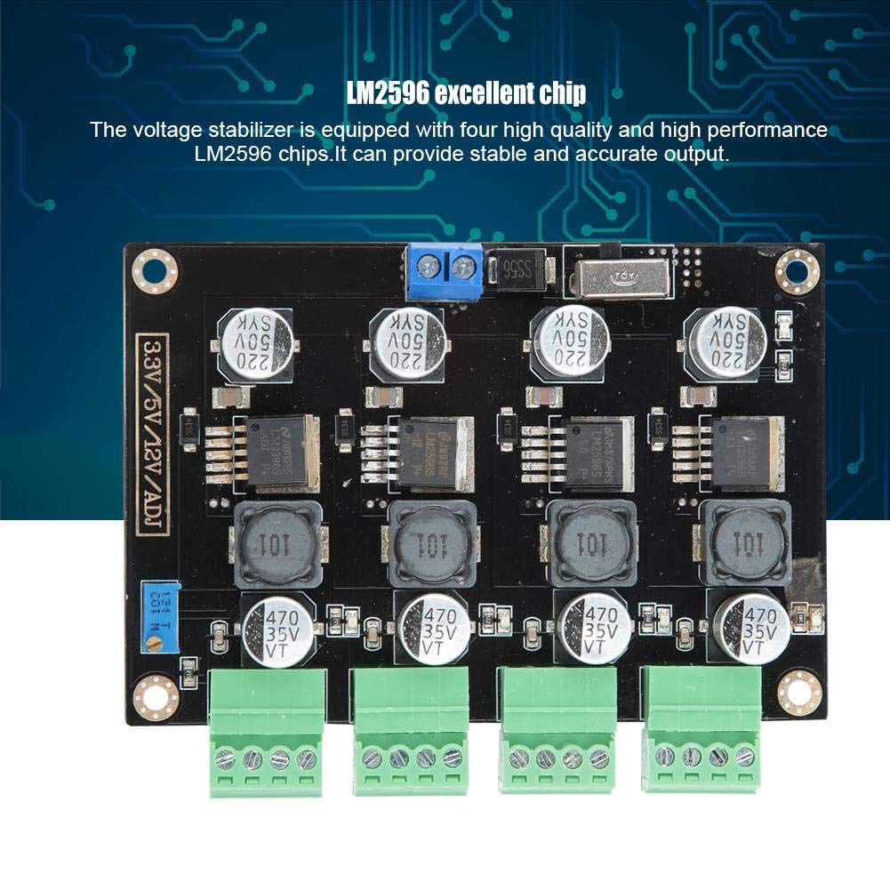 Adjustable Voltage Output Converter Multi-Channel Switching Power Supply Module with 4 Multi-Channel Outputs, LM2596 Chip, Support 3.3V / 5V/ 12V/ ADJ