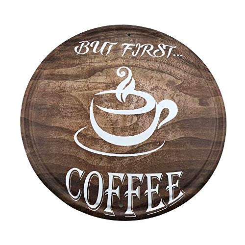 Angeloken Retro Metal Sign Vintage Tin Sign But First, Coffee Sign for Plaque Poster Cafe Wall Art Gift 12 X 12 INCH