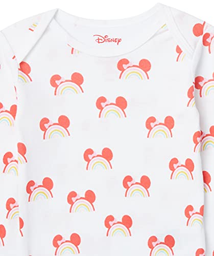 Amazon Essentials Disney | Marvel | Star Wars | Princess Baby Girls' Long-Sleeve Bodysuits, Pack of 5, Minnie Rainbow Chaser, 18 Months