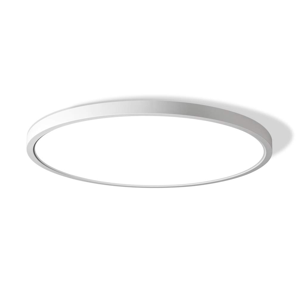 12 Inch 20W Flush Mount LED Ceiling Light, 2000 LM, Round Flush Mount Ceiling Lamp Fixture for Bedroom, Living, Kitchen, Hallway, Bathroom, Stairwell, Color White, Slim, 3 colors in 1(Non Dimmable)