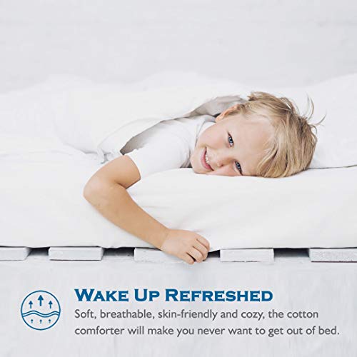 Dafinner Cotton Down Alternative Comforter King | All-Season Duvet Insert | 100% Cotton Cover, Ultra-Soft GRS Microfiber Quilted Medium Warm Bed Comforter (104x88β, White)
