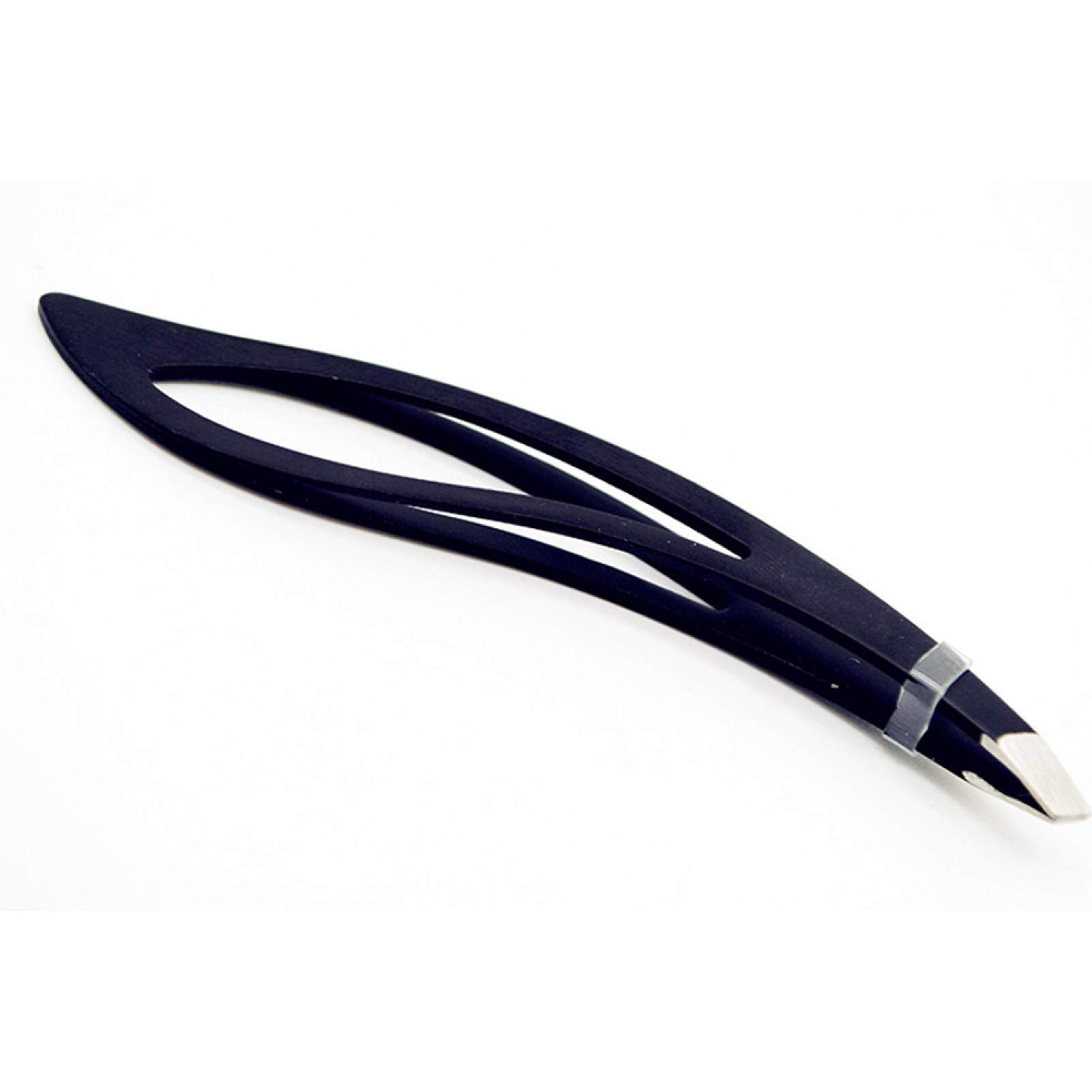Gaweb Tweezers, Curve Stainless Steel Hollowed Leaf Eyebrow Tweezer Women Hair Remove Clip Tool - Black, A, (1220459-Gaweb1)