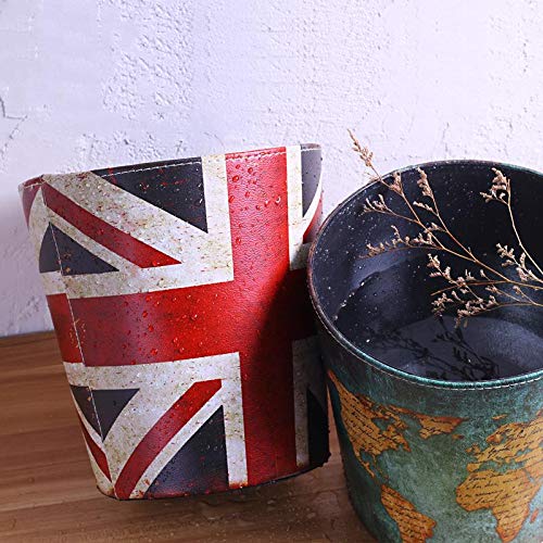 Daliuing Garbage Container Bin The Color of The Retro uncovered Leather Trash can is Shown in The Figure Garbage Waste Basket for Kitchens, Home Offices, Kids Rooms