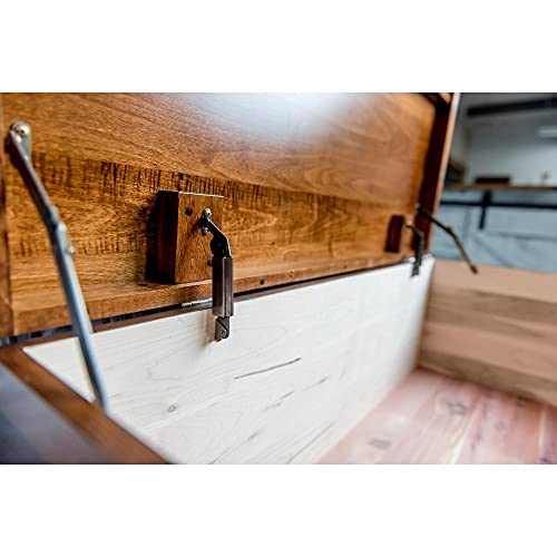46" Cedar Hope Chest with Waterfall Top β Amish Cedar Chest w/ Anti-Slam Hinges β Hope Chest with lock β Blanket Chest - Cedar Chests and Trunks for Blankets (Brown Maple Wood, Asbury Stain)