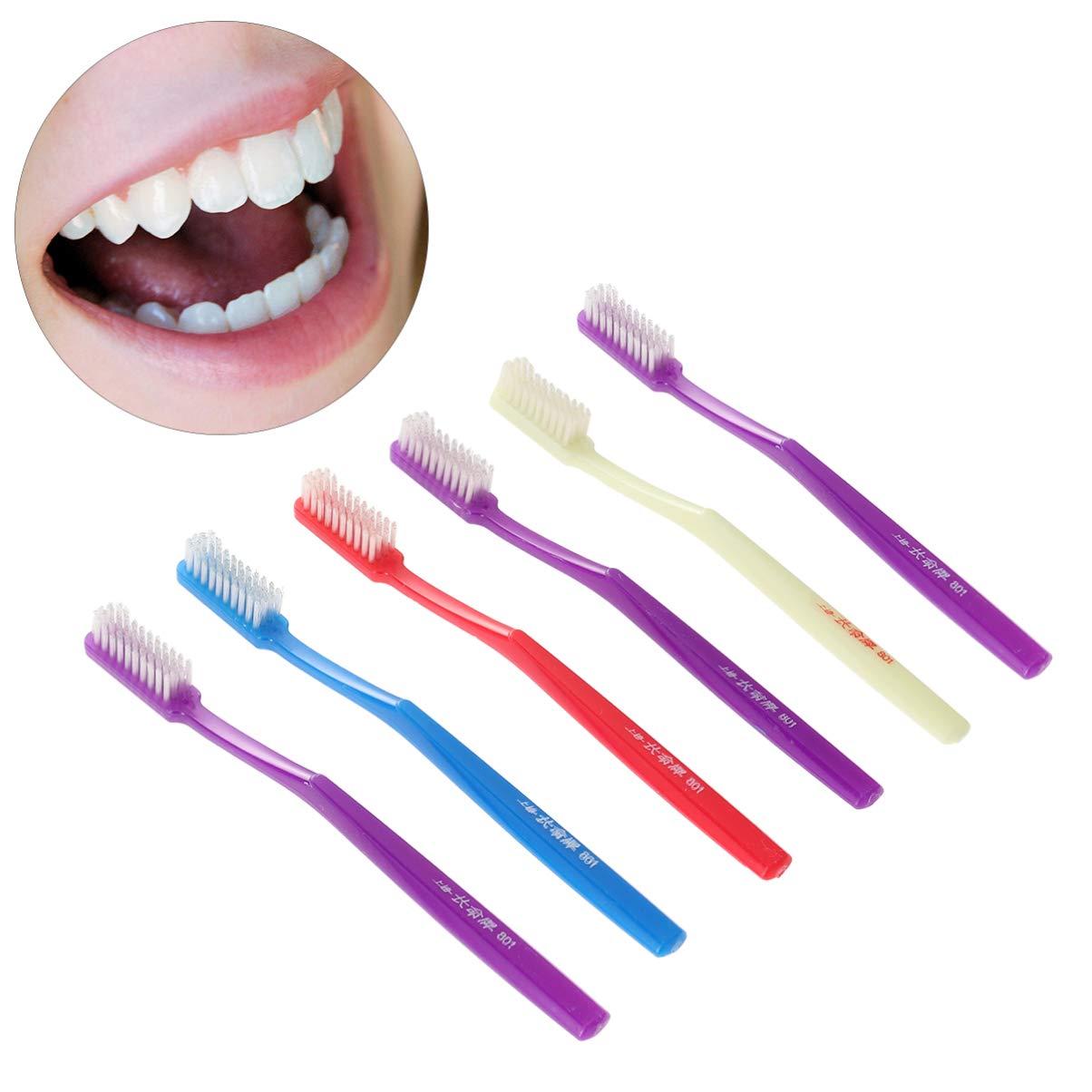 12pcs Adult Manual Toothbrush Hard Tooth Clean Brush Pocket Toothbrush for Teeth Stain Clean(Random Color)
