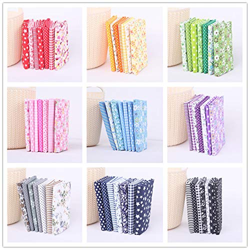 7Pcs 50cmx50cm Cotton Craft Fabric, Craft Patchwork Bundle Squares Patchwork DIY Sewing Scrapbooking Quilting Artcraft (Navy Blue,50X50cm)