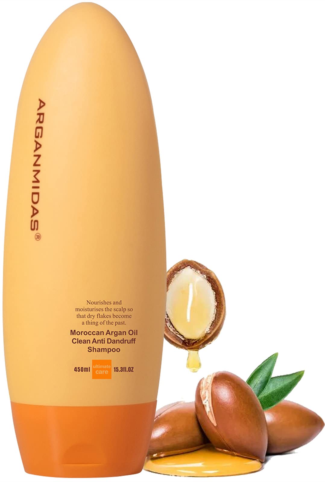 ARGANMIDAS Anti-Dandruff Moisturizing Shampoo for Dry, Flaky and Itchy Scalp - Treats and Prevents Dandruff for Women and Men, 15.3 Fl Oz