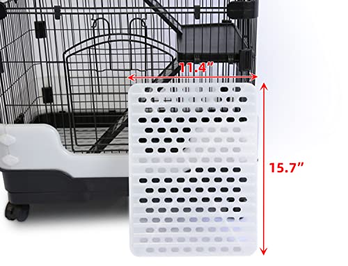 3 Levels Chinchilla Ferret Hamster Pet Crate with Caster Tray and Urine Guard (Black)