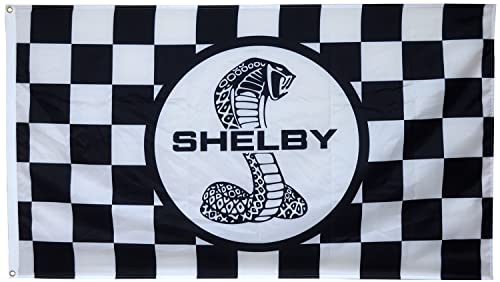 2but Shelby Checkered Cobra SVT Special Vehicle Team Performance FLAG 3x5 ft Banner (Checkered)