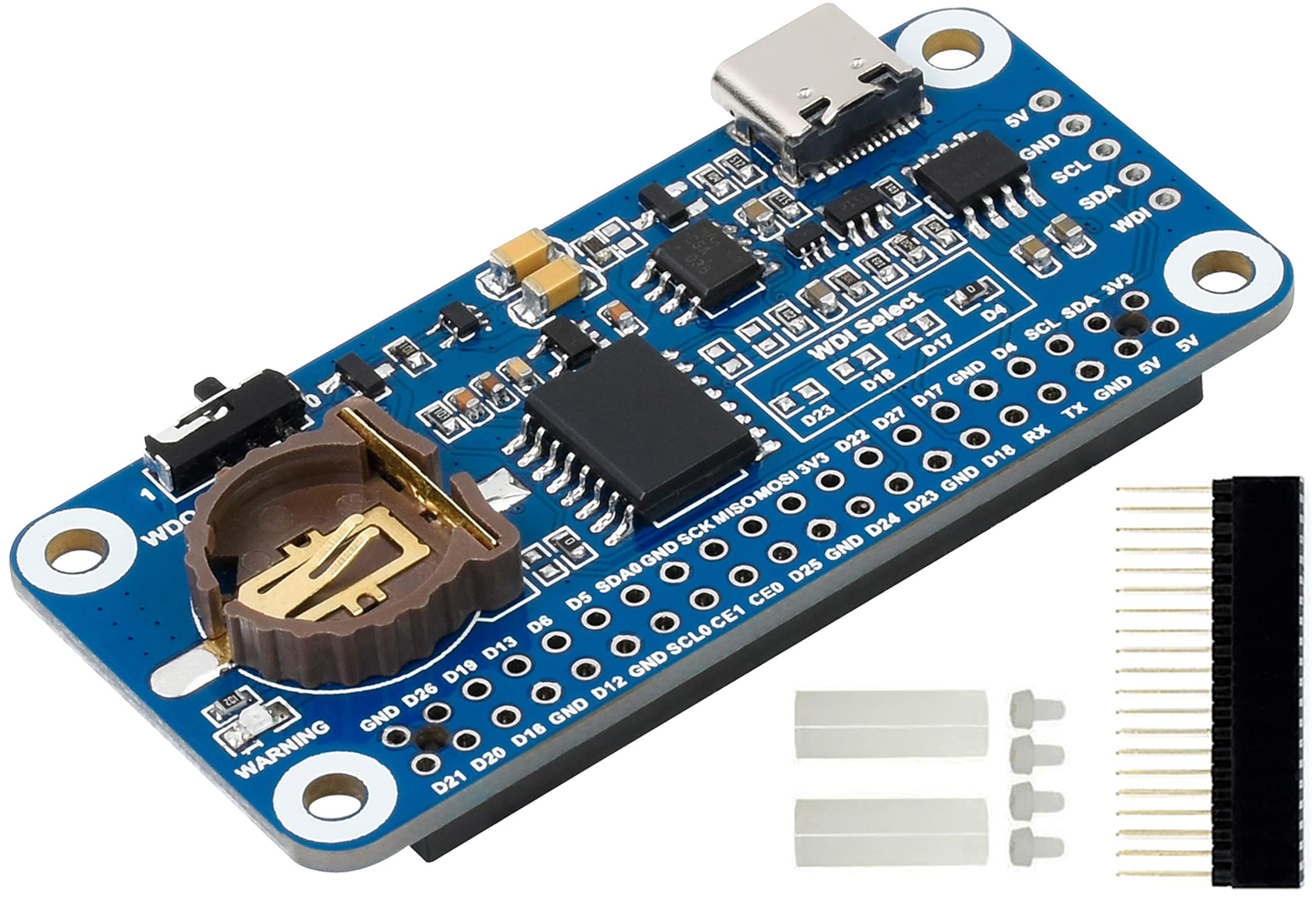 waveshare RTC WatchDog HAT for Raspberry Pi and Jetson Nano,MAX705 Monitoring Circuit with Auto Reset Function,with DS3231SN High Precision RTC Chip