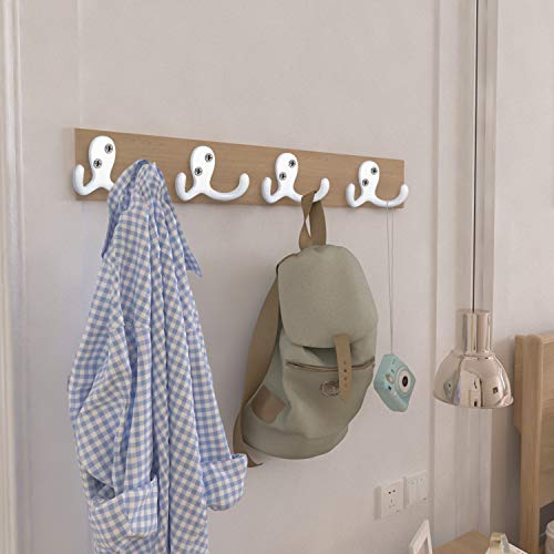 8 Pack Heavy Duty Double Prong Coat Hooks Wall Mounted with 16 Screws Retro Double Hooks Utility Hooks for Coat, Scarf, Bag, Towel, Key, Cap, Cup, Hat