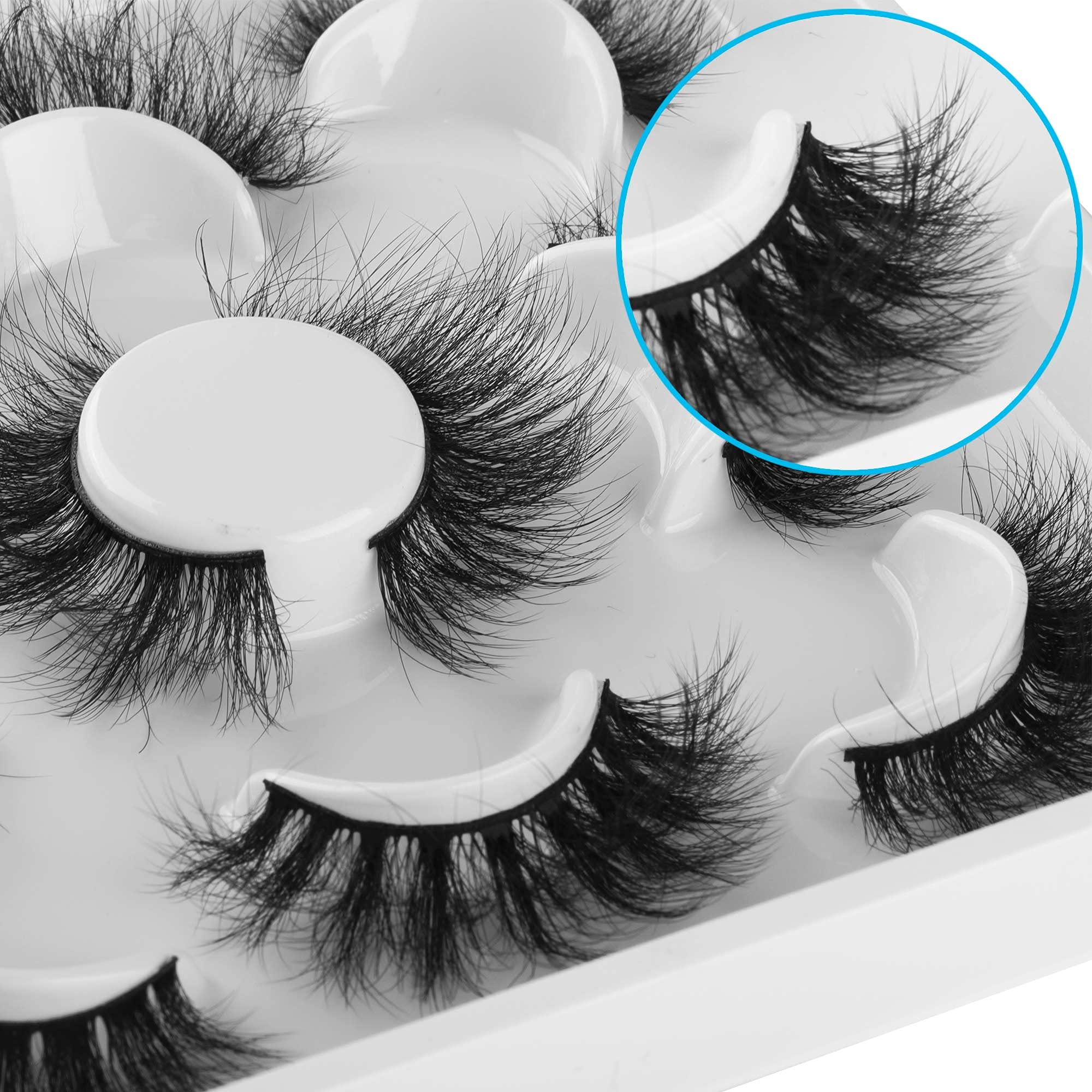 Geeneiya Mink Lashes Fluffy 5 Pairs Eyelashes Wispy Natural Look Eye Lashes Pack 8D Fluffy Dramatic False Lashes Luxury Volume Strip Fake Eyelashes 5 Styles
