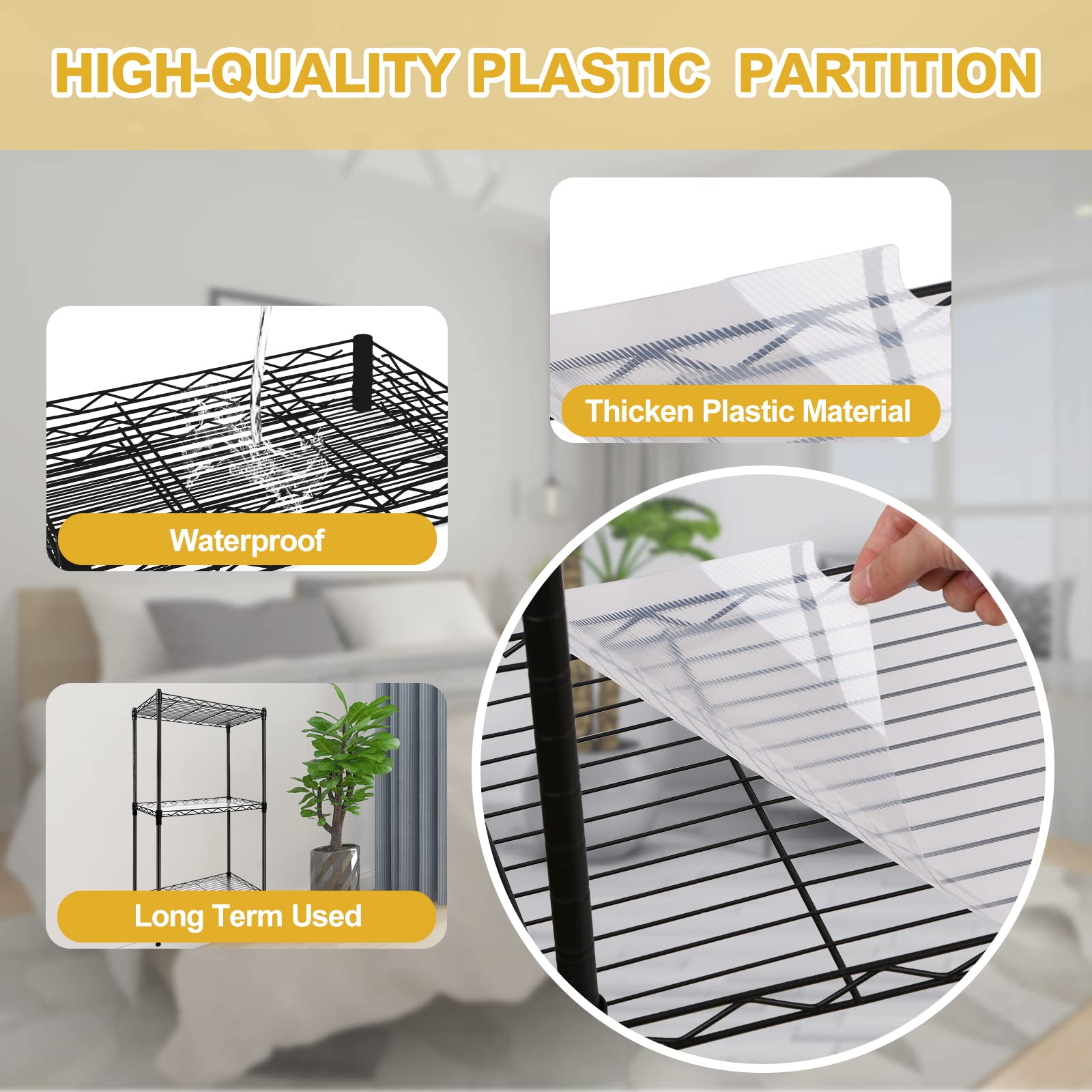 3-Tier Wire Shelving Unit and Storage, Shelves for Storage Height Adjustable Metal Wire Rack Shelving for Garage Kitchen Pantry Closet Laundry Bathroom Load 265LBS (21.5 x 11.5 x 35.5 inch)
