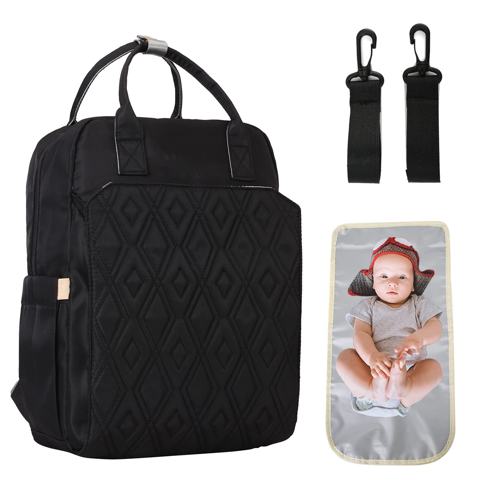 Gender Neutral Baby Stuff-Baby Diaper Bag Backpack. Newborn Registry Essentials Must Haves.Gifts For Baby Shower.Best For Baby Girl&Boy.Portable Baby Travel Accessories.BLACK.Tylola For New Moms&Dads