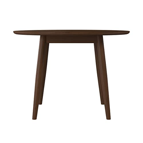 Amazon Brand β Rivet Mid-Century Round Wood Dining Table, 42"W, Chestnut