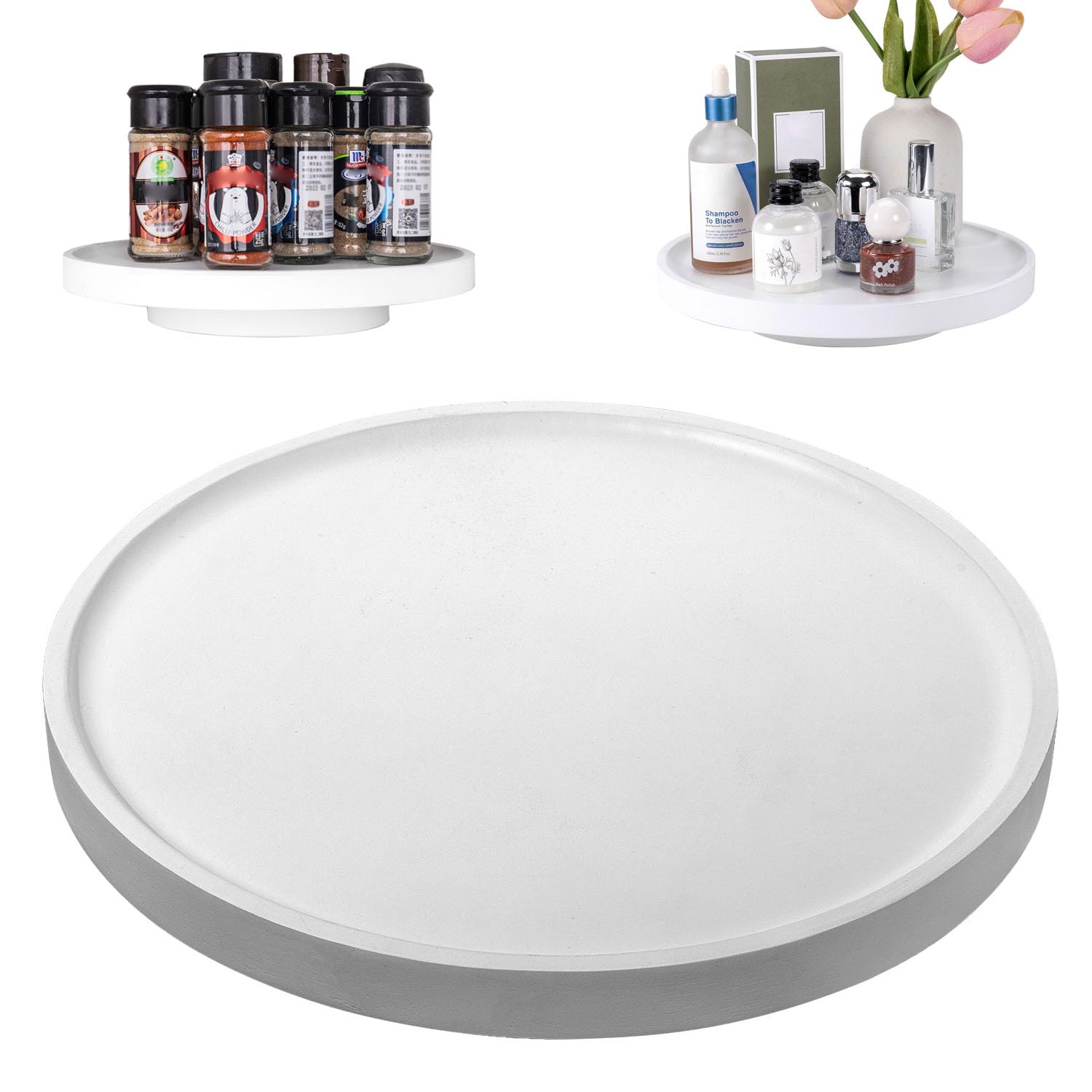 12 Inch Turntable Organizer, (10inch White)