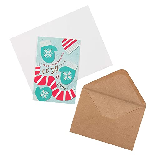 48 Pack Christmas Cards in Bulk with Kraft Envelopes, 6 Cozy Christmas Designs for Holiday Thank You Cards 4x6"