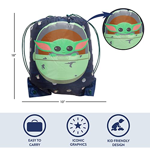 Disney Star Wars: The Mandalorian Featuring The Child Sling Bag and Cozy Lightweight Sleeping Bag, 46β L x 26β W, Ages 3+