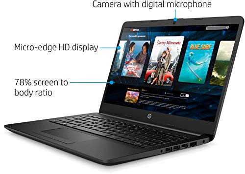 HP 2022 Business Laptop 14" HD AMD Athlon Silver 3050U Radeon Graphics 8GB DDR4 128GB SSD Webcam WiFi Bluetooth RJ-45 LAN USB C HDMI Windows 10 Pro w/RE Accessories