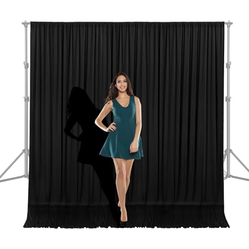 10x10FT Black Background, UTEBIT Black Backdrop for Photography, Polyester Photo Backdrops Cloth for Photography, Black Curtain Backdrop for Photoshoot/Portraits/Video Studio/Film