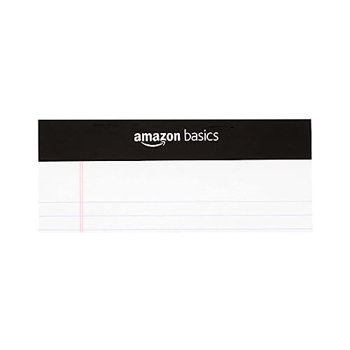 Amazon Basics Narrow Ruled Lined Writing Note Pad, 5 inch x 8 inch, White, 12 Count ( 12 Pack of 50 )