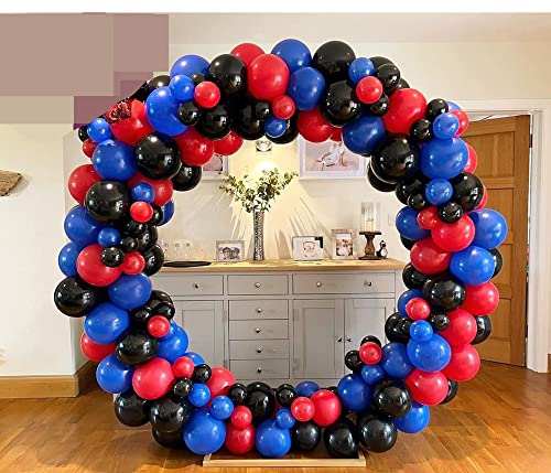 16.3 Feet Balloons Arch Garland Kit- 100PCS Blue Red Black Balloon Kit for Spider Theme Party Sleepover Party Baby Shower Birthday Decoration