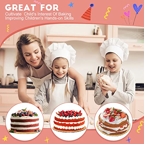 100 Pack Gold Cake Board Round Cake Circle Base Boards Disposable Cake Plate Scalloped Bases Round Coated Cake Boards Circle Cake Trays Cake Base Boards for Cake Dessert Party Supplies (8 Inch)