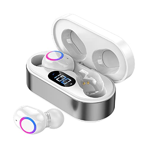 2022 TWS Wireless Bluetooth 5.2 Earhone, Touch Control Stereo Headset with Mic and LED Display, Waterproof Noise-Reduction Earbuds for Sport/Work