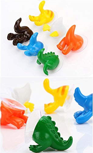AKOAK 6 Pcs Cute Cartoon Animal Tail Hook, Suction Cup Hook, Perfect Kitchen, Bathroom, Home Accessories