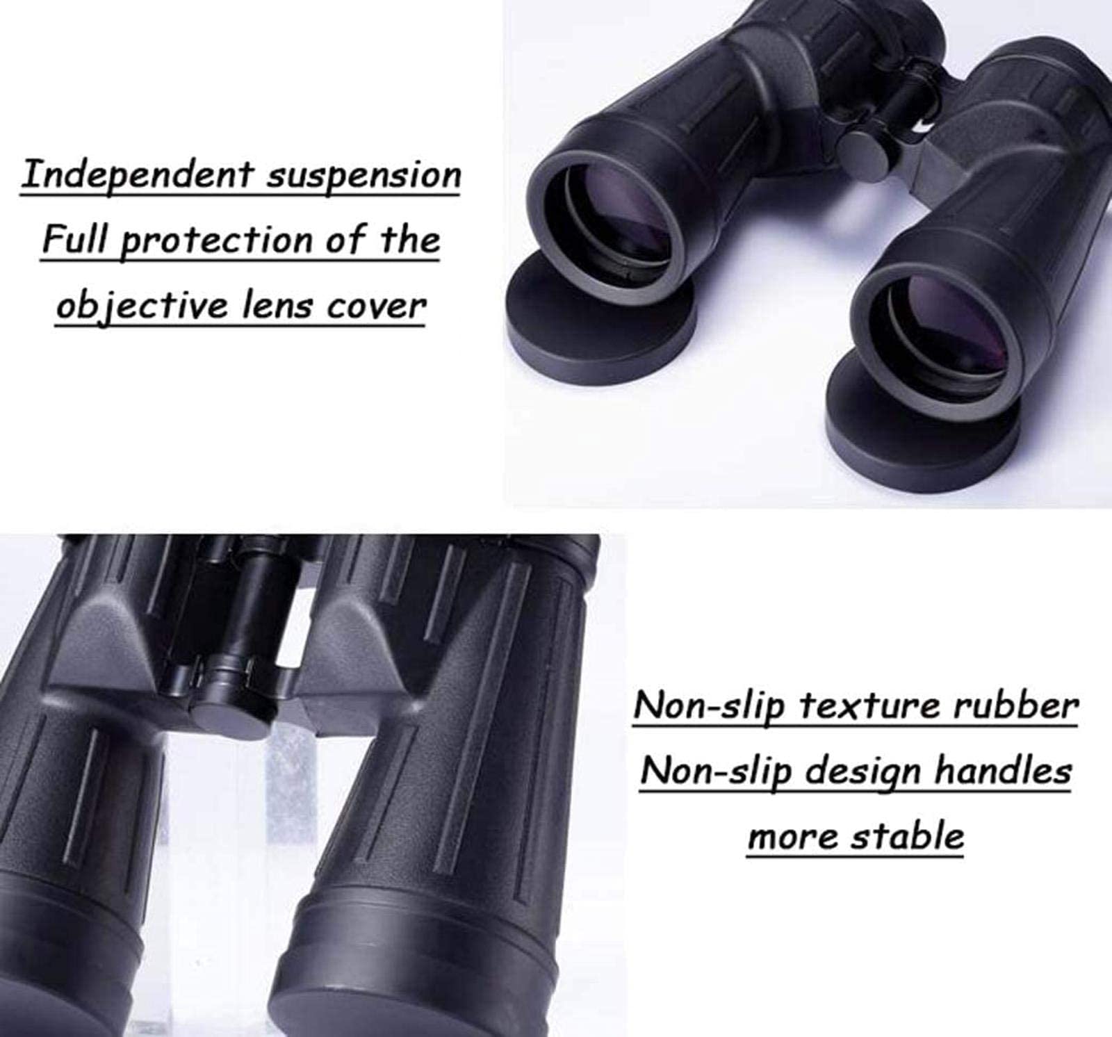 10X50 FMC Binoculars Metal Shockproof Body Binoculars Super Waterproof Ability Large Eyepiece Telescope with Distance Measuring Nitrogen Filling Waterproof