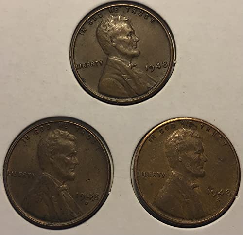 1948 P D S Lincoln Wheat Cent set Penny Seller Very Fine