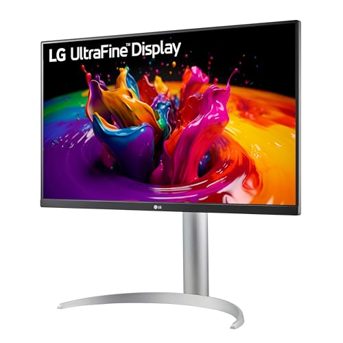 LG 27UP650-W Monitor 27β UHD (3840 x 2160) IPS Display, VESA DisplayHDR 400, DCI-P3 95% Color Gamut, 3-Side Virtually Borderless Display, Height/Pivot/Tilt Adjustable Stand β Silver