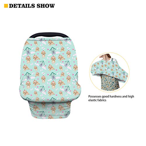 Advocator Green Cactus Baby Car Seat Covers Multifunctional Infant Carseat Canopy for Boys Girls,Stretchy Breathable Adjustable Peep Window