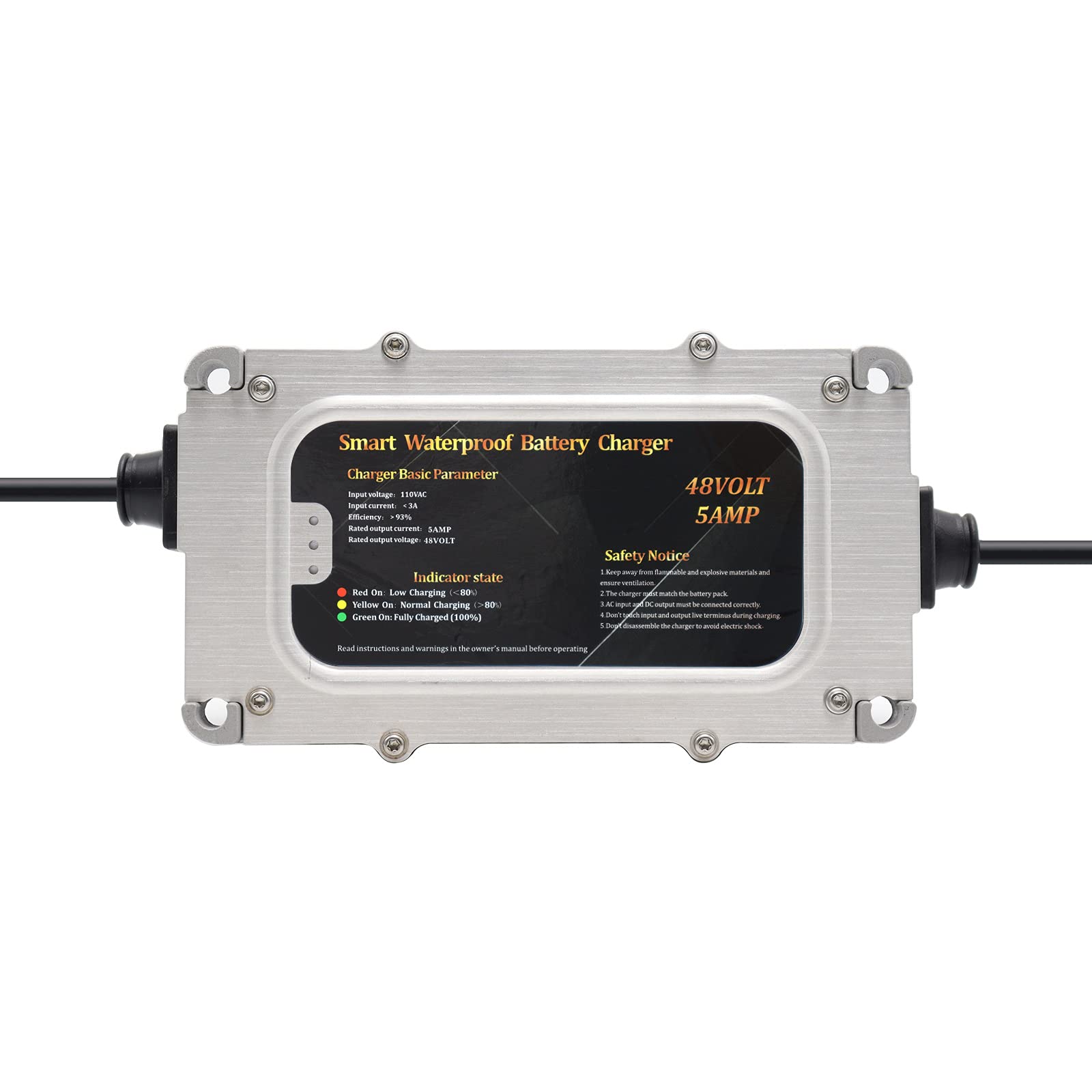 Generic 48 Volt 5 AMP Waterproof Golf Cart Battery Charger for Yamaha Golf Cart G14 G16 G19 G22 Drive with 2 Pin Plug Waterproof IP68