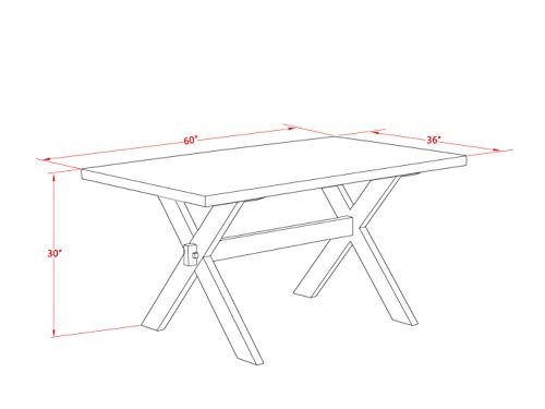 East West Furniture XT026 Wooden table, Standard height