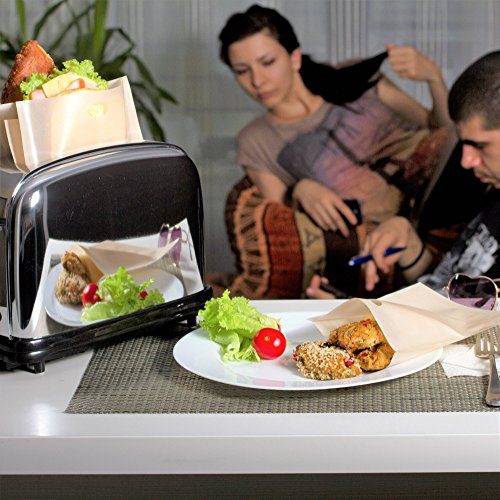 12 Toaster Bags Reusable for Grilled Cheese Sandwiches | Safest On The Market - Non Stick Toast Bag
