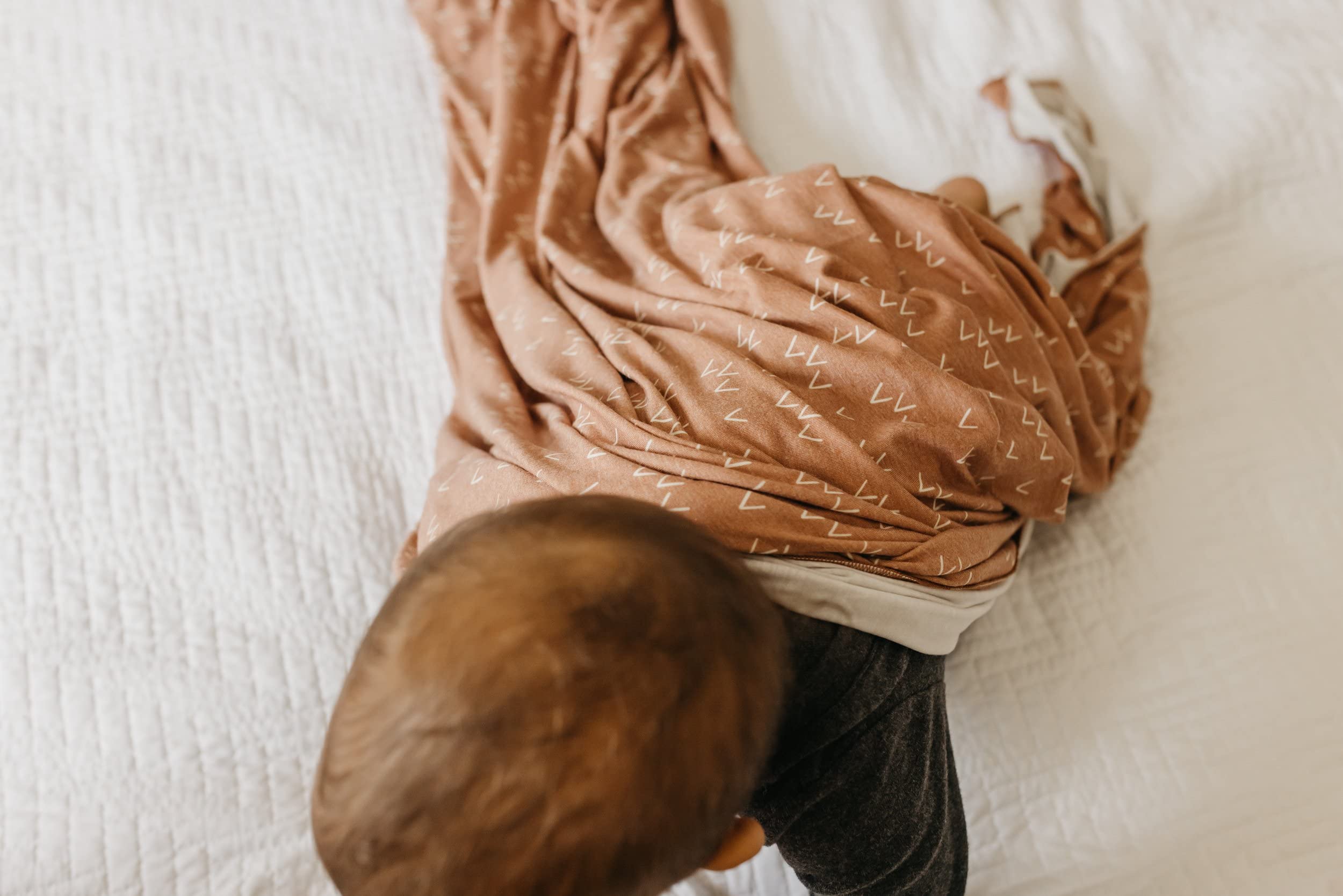 Large Premium Knit Baby Swaddle Receiving Blanket"Rocky" by Copper Pearl