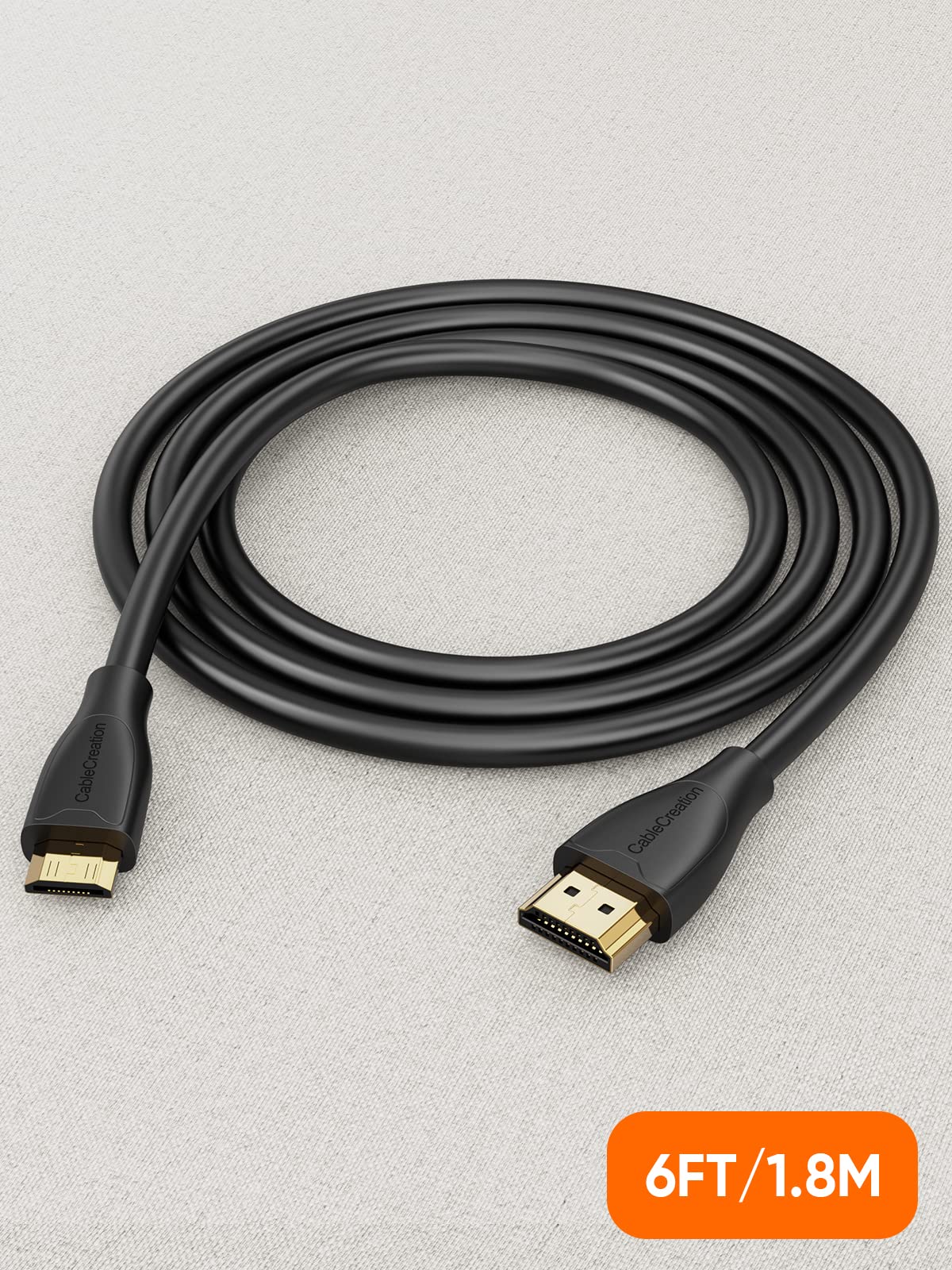 CableCreation Mini HDMI to HDMI Cable 6FT, 4K High-Speed HDMI to Mini HDMI Adapter, Mini HDMI to Standard HDMI for Graphics Card, HDTV, Camera, HDR-XR50, Z6, EOS RP/EOS R/EOS 7D Mark II/XA40, etc