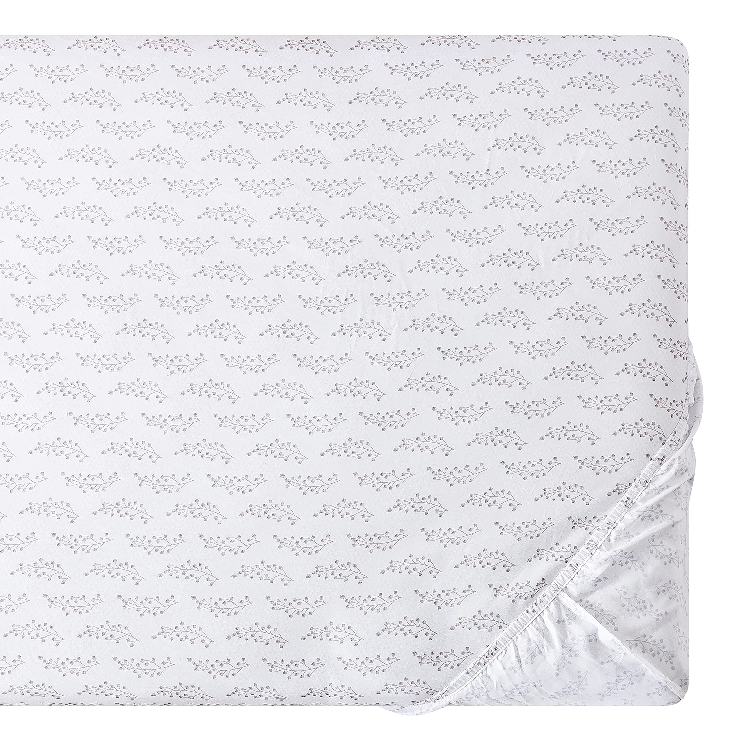 3-Piece Blue and Gray Crib Bedding Set for Girls and Boys. Standard Size Set Inlcudes Comforter, Neutral Crib Fitted Sheet, and Changing Pad Cover. Grey and Blue Damask Pattern