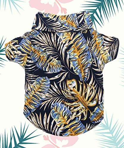 3 Pack Hawaiian T Shirts for Dog Button Up Summer T-Shirts Breathable Hawaii Clothes Small Puppy Cool Tee Shirt Beach Coconut Floral Printed Camp Polo Vacation Clothes