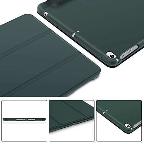 FixCracked 9.7 inch case for ipad 5th/ipad 6th(2017 and 2018 Model), with Pencil Holder, Ultra-Thin Built-in Silicone TPU Soft Shell Protective Cover, with Smart Wake/Sleep Function (Dark Green)…