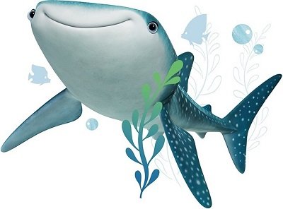 9 Inch Destiny Whale Shark Finding Dory Nemo 2 Movie Removable Peel Self Stick Adhesive Vinyl Decorative Wall Decal Sticker Art Kids Room Home Decor Boys Children Nursery Baby 9x7 inches